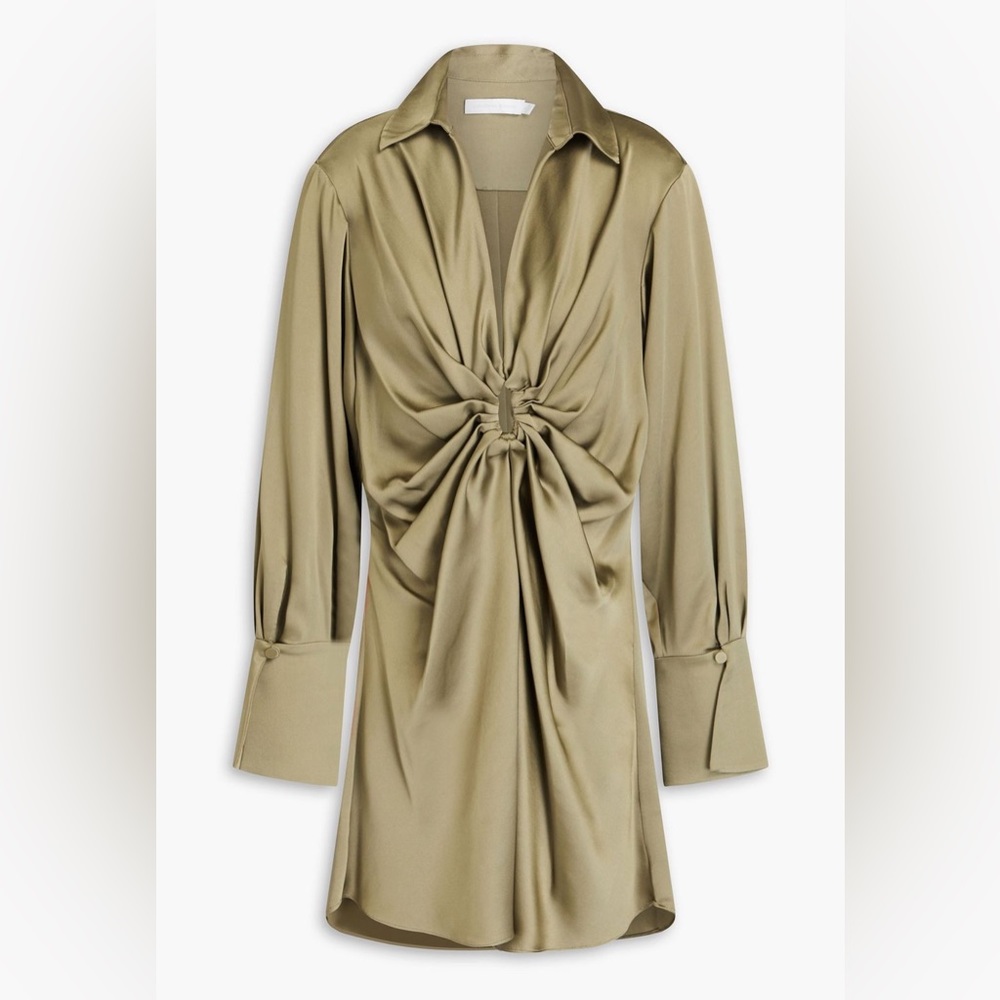 Simhkai Roma Cutout Satin-Crepe Mini Dress Size M - Gem